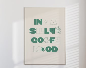 Silly Goofy Mood Poster Digital Download Retro Type Poster - Etsy