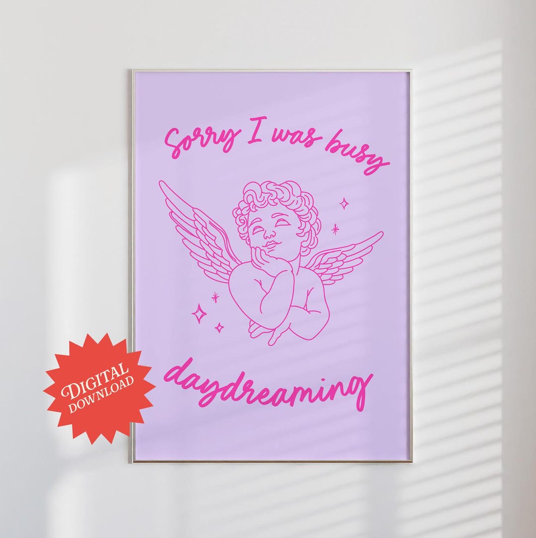 Daydreaming Poster | Digital Download Poster, Dorm Decor, Book Nook ...