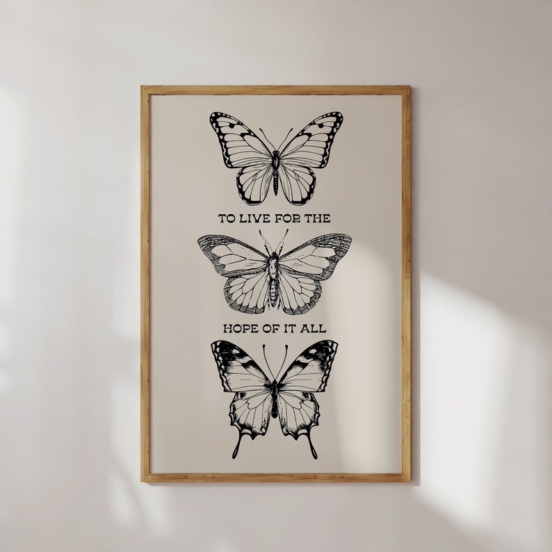 Butterfly Hope Poster | Digital Download Wall Poster, Dorm Room ...