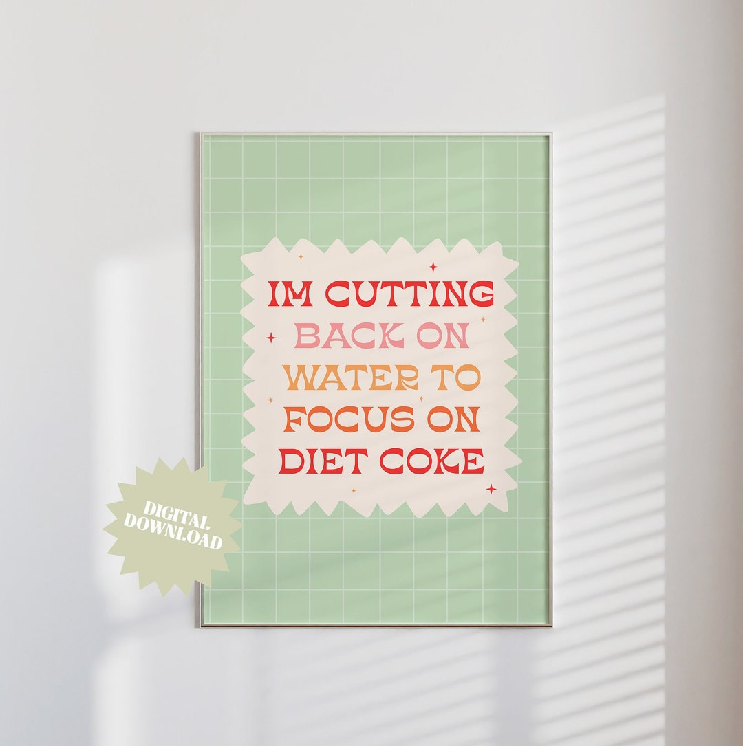 Diet C Poster | Digital Download, Wall Print, Retro Diet Coke Art ...