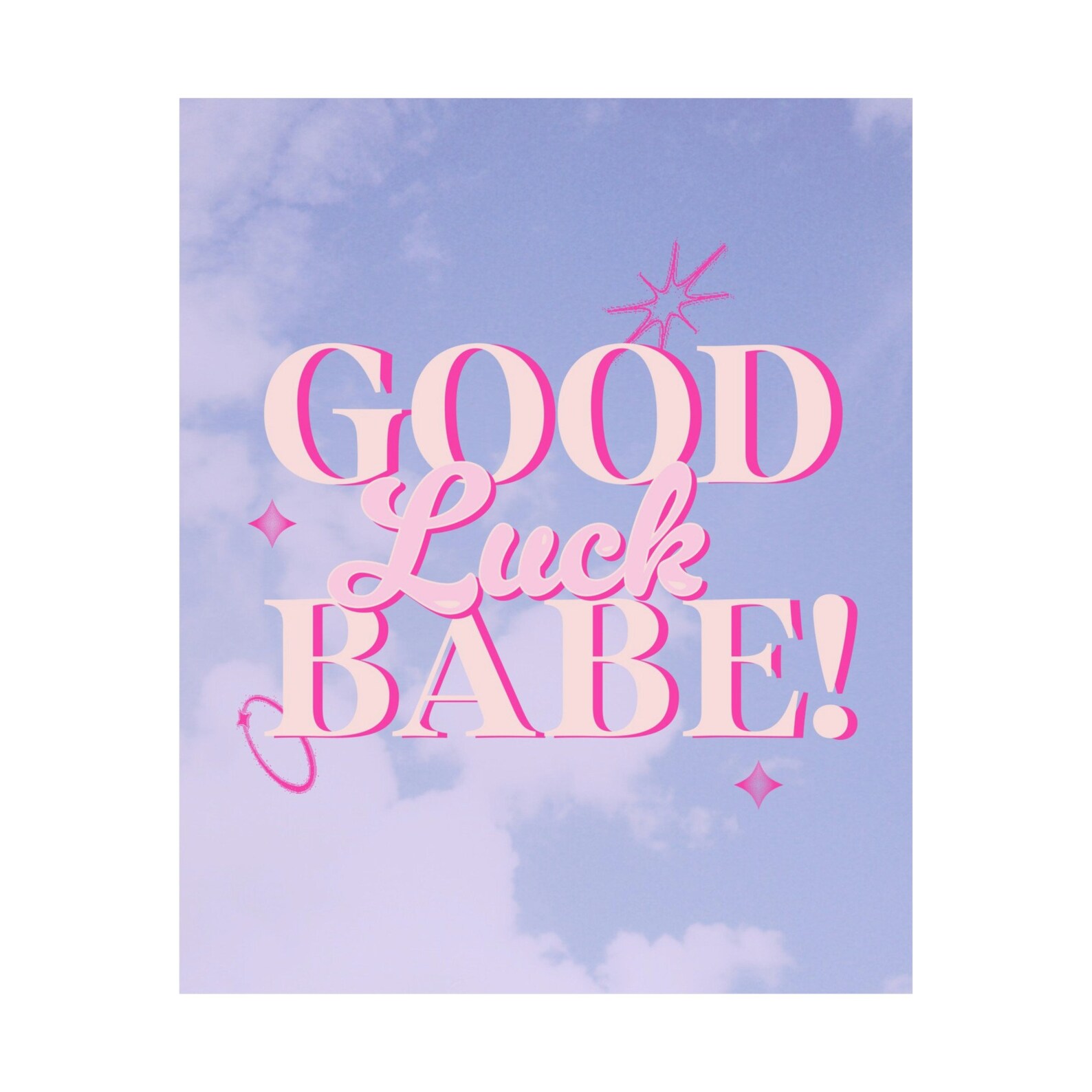 Good Luck Babe Print Matte Poster, Y2k Wall Art, Y2k Poster, Downtown ...