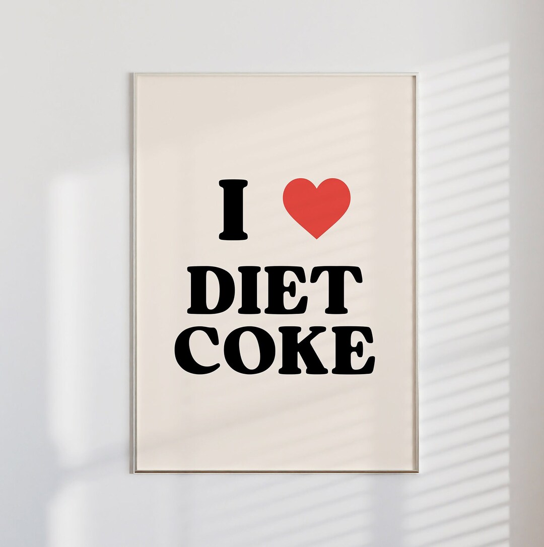 I Heart Diet Coke | Matte Vertical Posters, Bar Cart Prints, Bar Cart ...