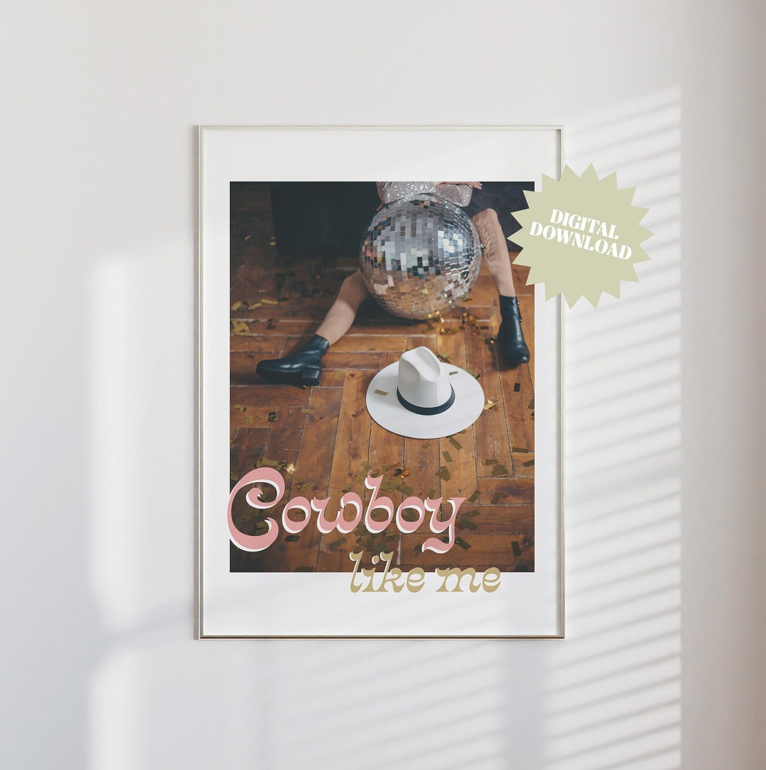 Pink Cowgirl Digital Poster | Digital Download, Glitter Disco Posters ...