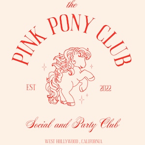 Pink Pony Social Club Poster | Digital Wall Art Download, Dopamine Wall ...