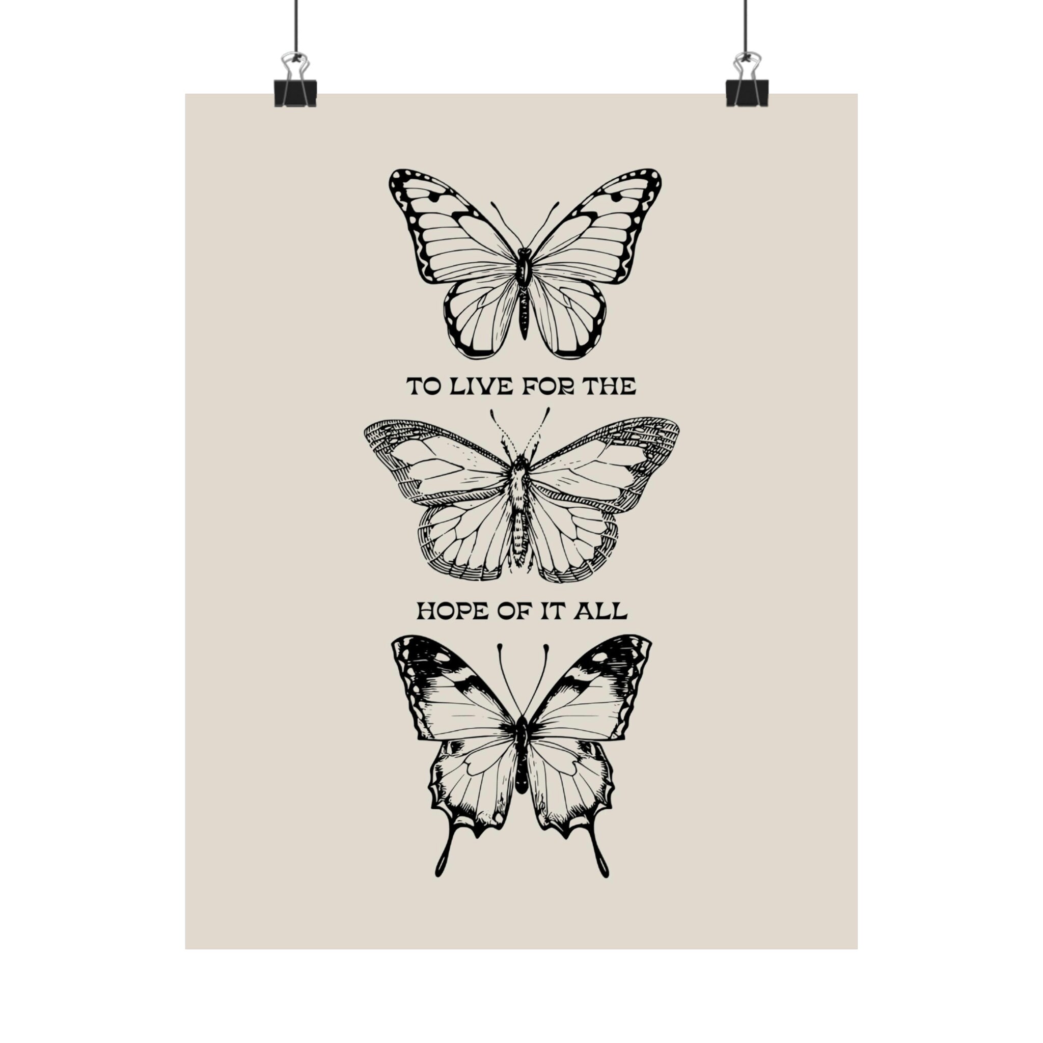Butterfly Hope Print | Matte Vertical Poster, August Poster, Butterfly ...