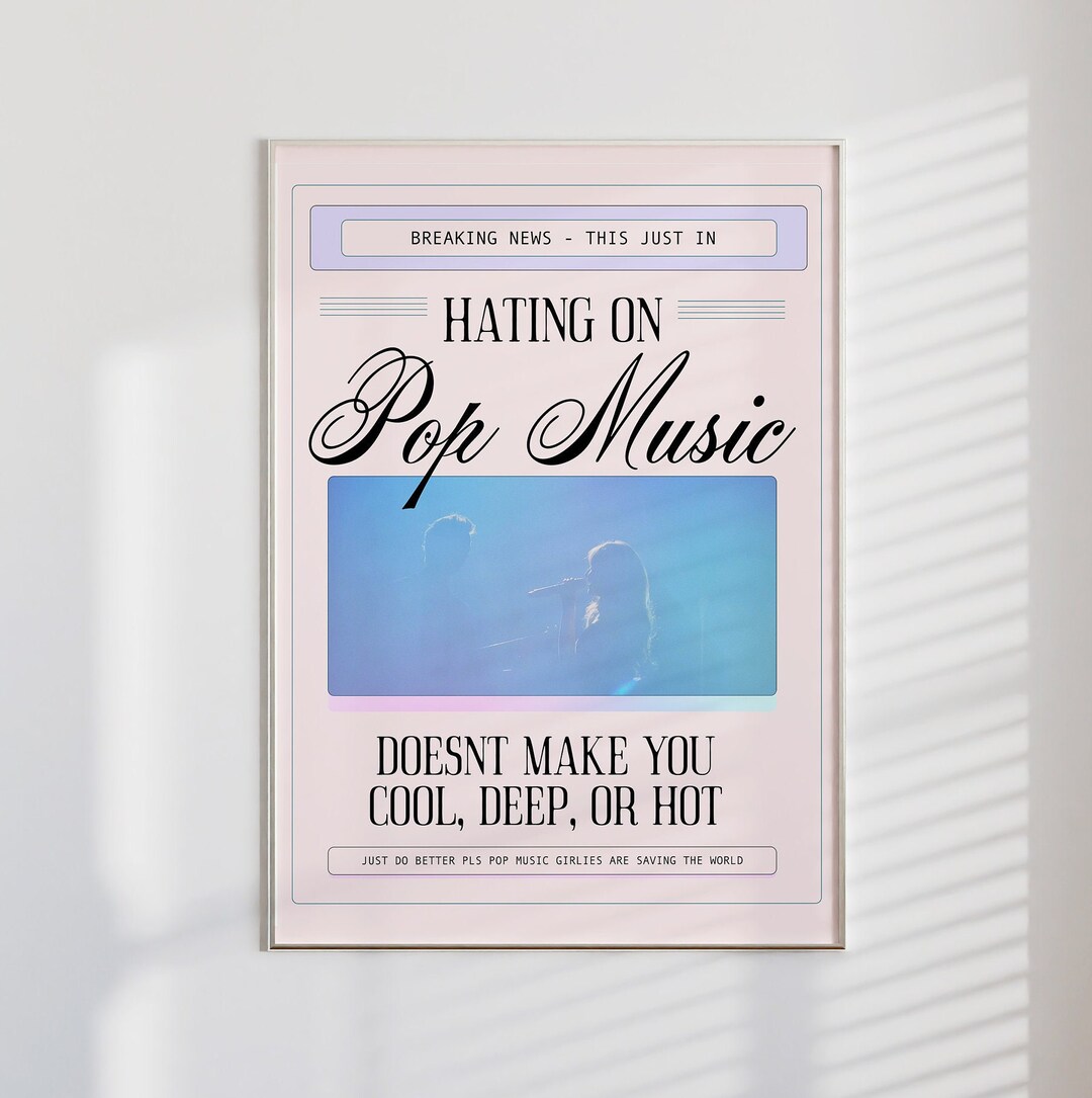 Pop Music Hater Poster | Digital Download, Digital Poster, Soft Girl ...