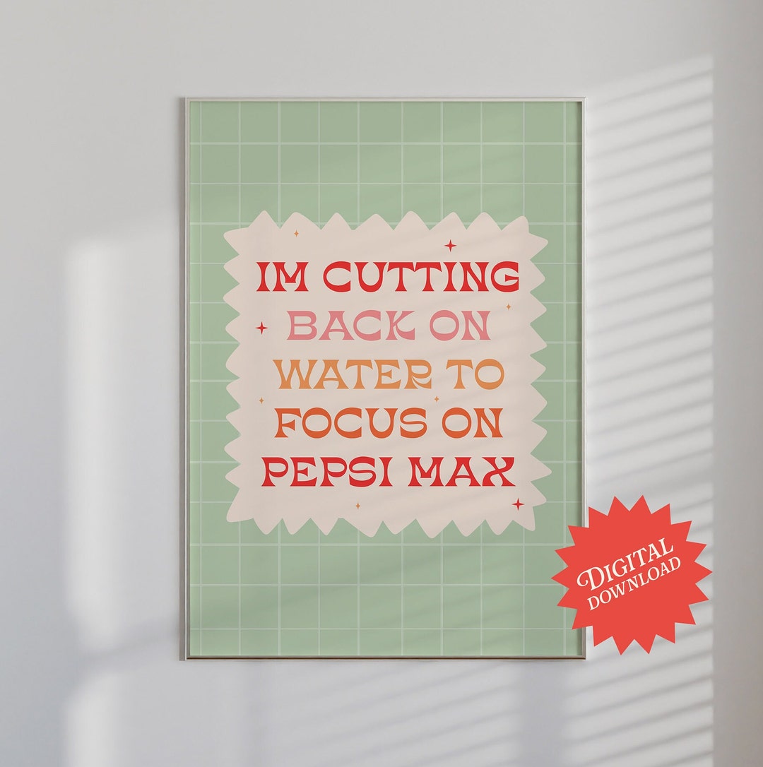 Pepsi Max Poster | Digital Download, Preppy Girl Dorm Poster, Green ...