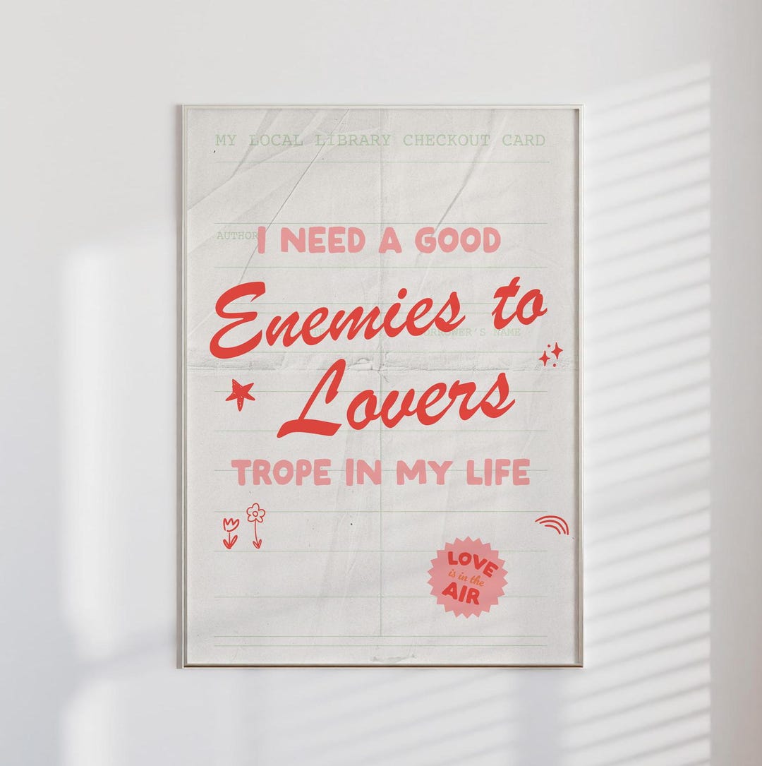 Enemies to Lovers Trope Print | Matte Printed Wall Art, Book Nook ...