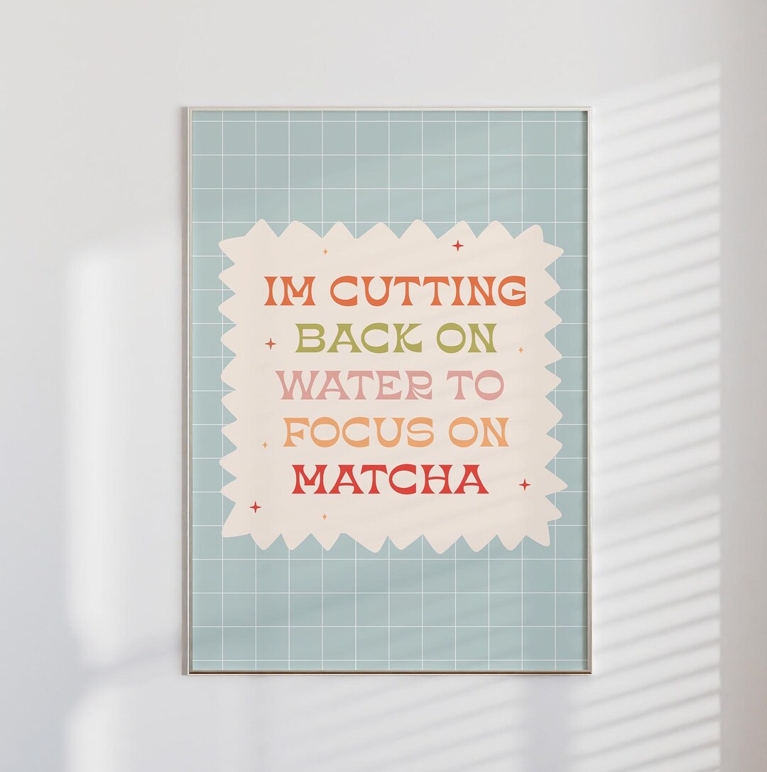 Matcha Print | Matte Vertical Poster, Wall Print, Retro Boho Poster ...