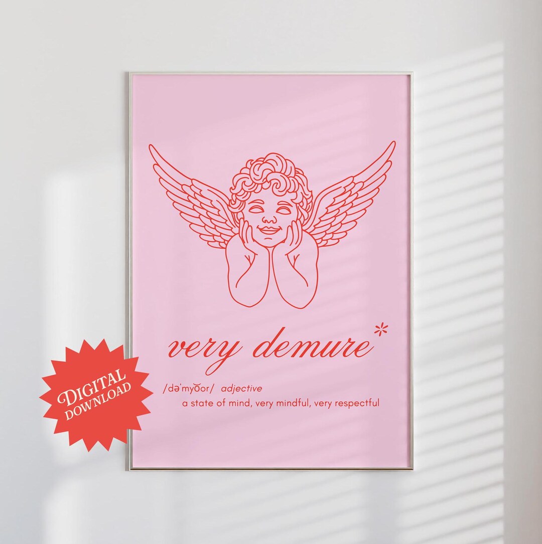 Very Demure Angel Poster | Digital Download, Very Mindful Very Demure ...