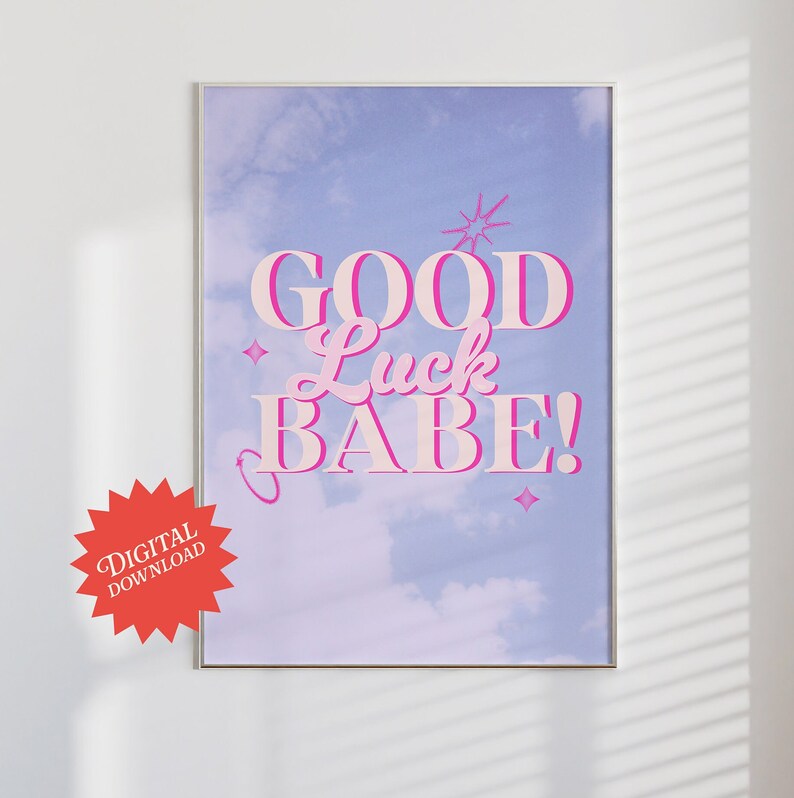 Good Luck Babe Poster | Digital Download, Digital Wall Art, Y2k Pop ...