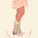 Glitter Cowgirl Boots Retro Cowboy Printable Wall Art Cow - Etsy