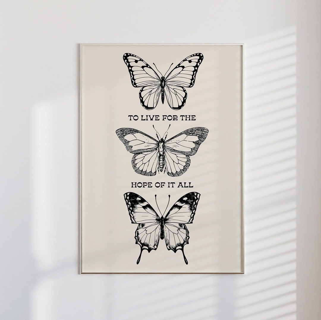 Butterfly Hope Print | Matte Vertical Poster, August Poster, Butterfly ...