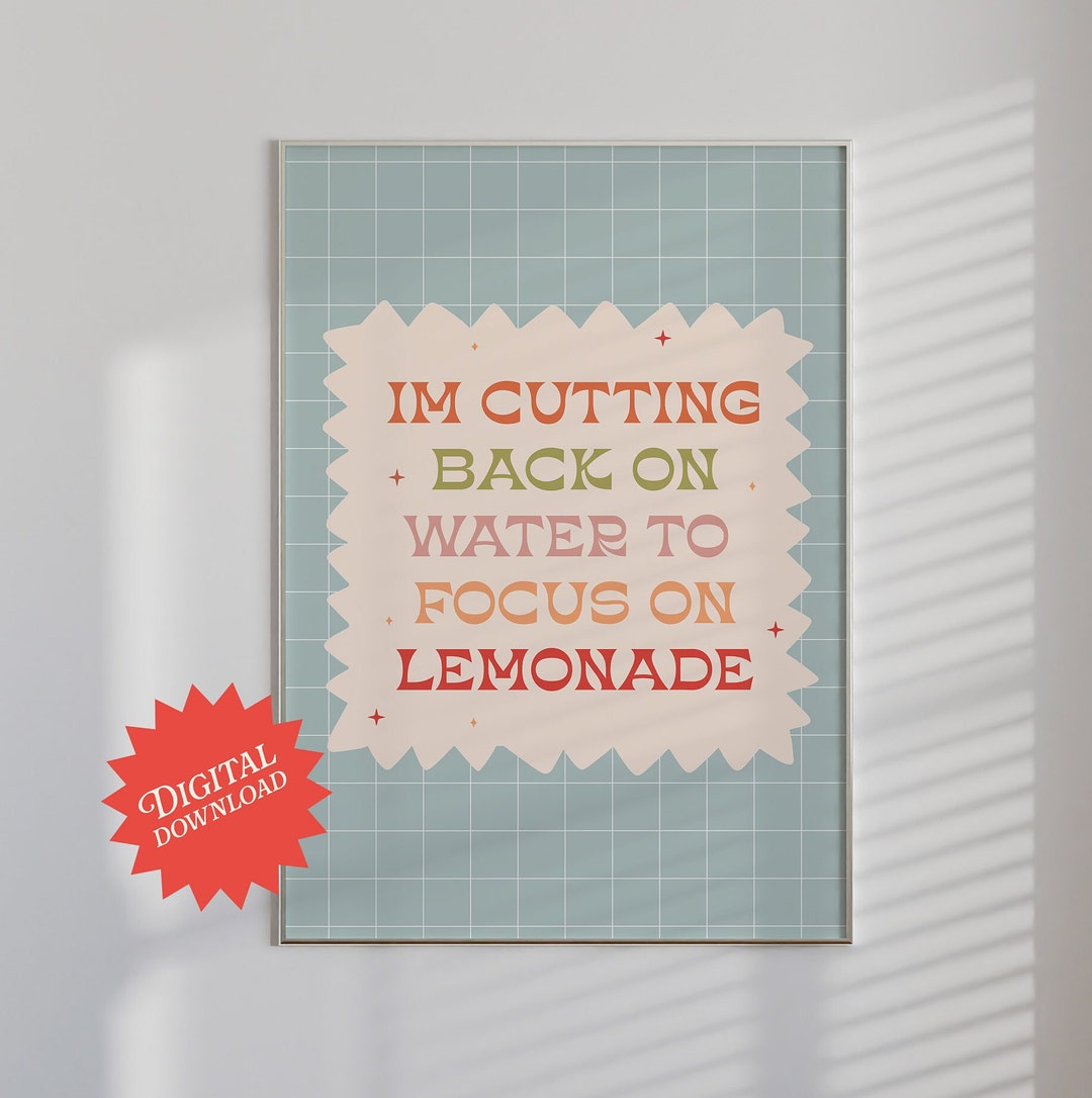 Lemonade Lover Poster | Digital Download Print, Maximalist Wall Art ...