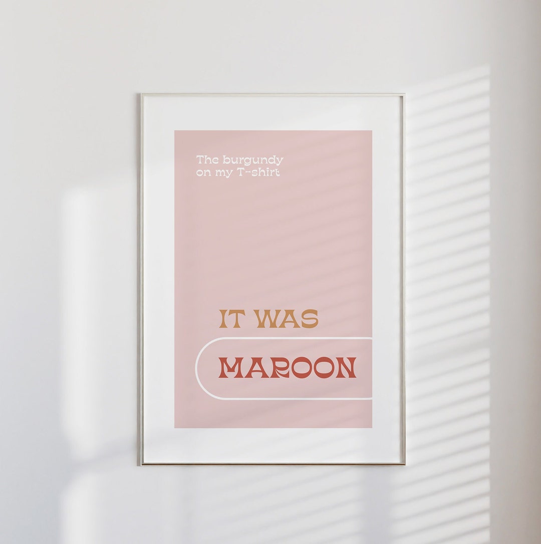 Maroon Print Matte Vertical Posters, Wall Dorm Decor, Maroon Inspired ...