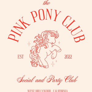 Pink Pony Social Club Poster | Digital Wall Art Download, Dopamine Wall ...