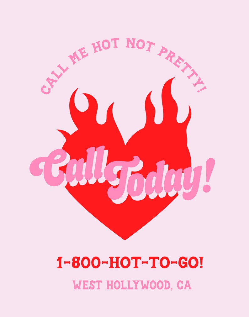 Order Hot To Go! Poster | digital download poster, dopamine wall decor ...