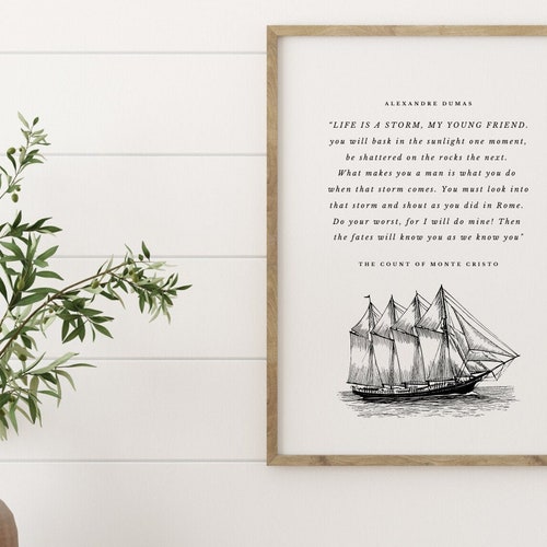 Life is a Storm Count of Monte Cristo Quote 5 X 7 Inches 8 - Etsy