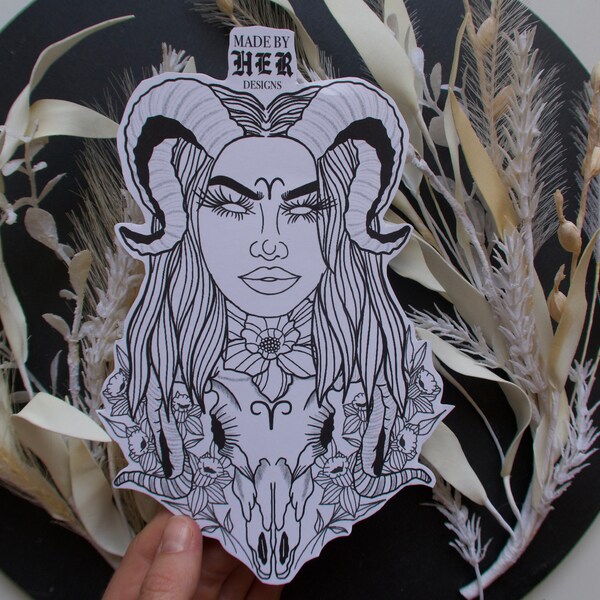 Aries Woman Art - Etsy