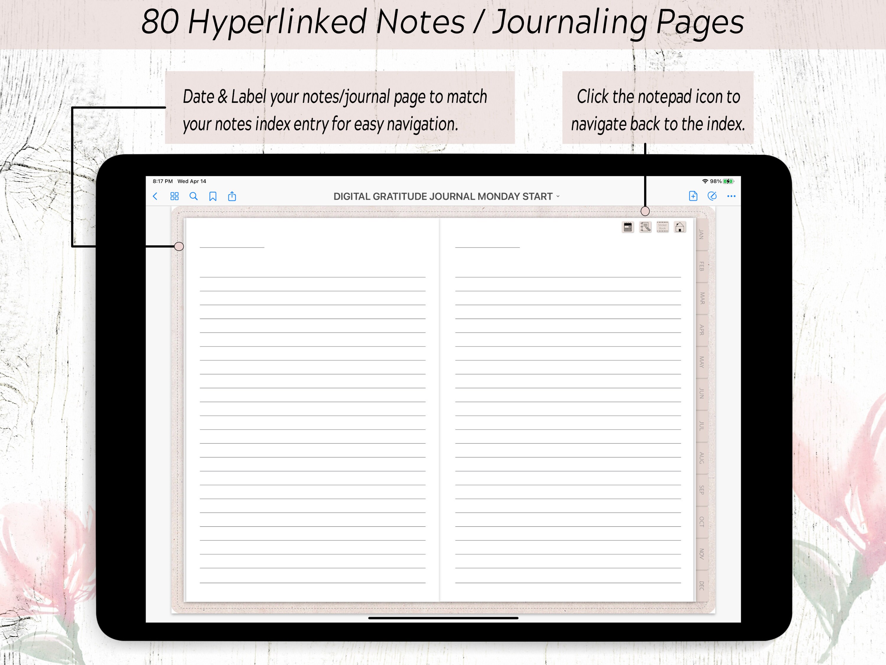 Digital Gratitude Journal With Prompts, Daily Reflection Journal for ...