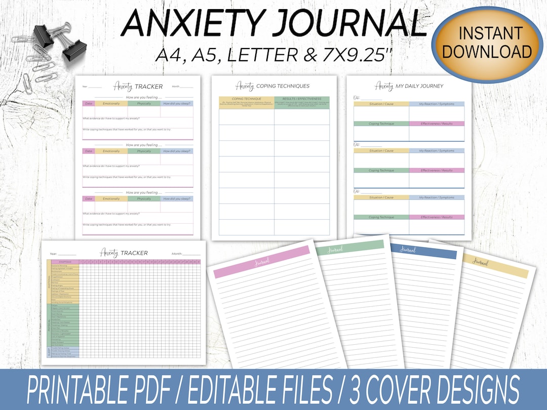 Anxiety Journal / Anxiety Printable Planner / Panic Attack & Coping ...