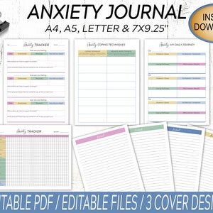 Anxiety Journal / Anxiety Printable Planner / Panic Attack & Coping ...