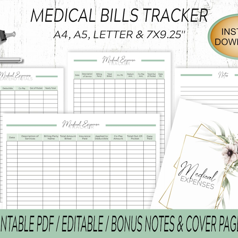 Medical Expense Tracking Spreadsheet - Etsy