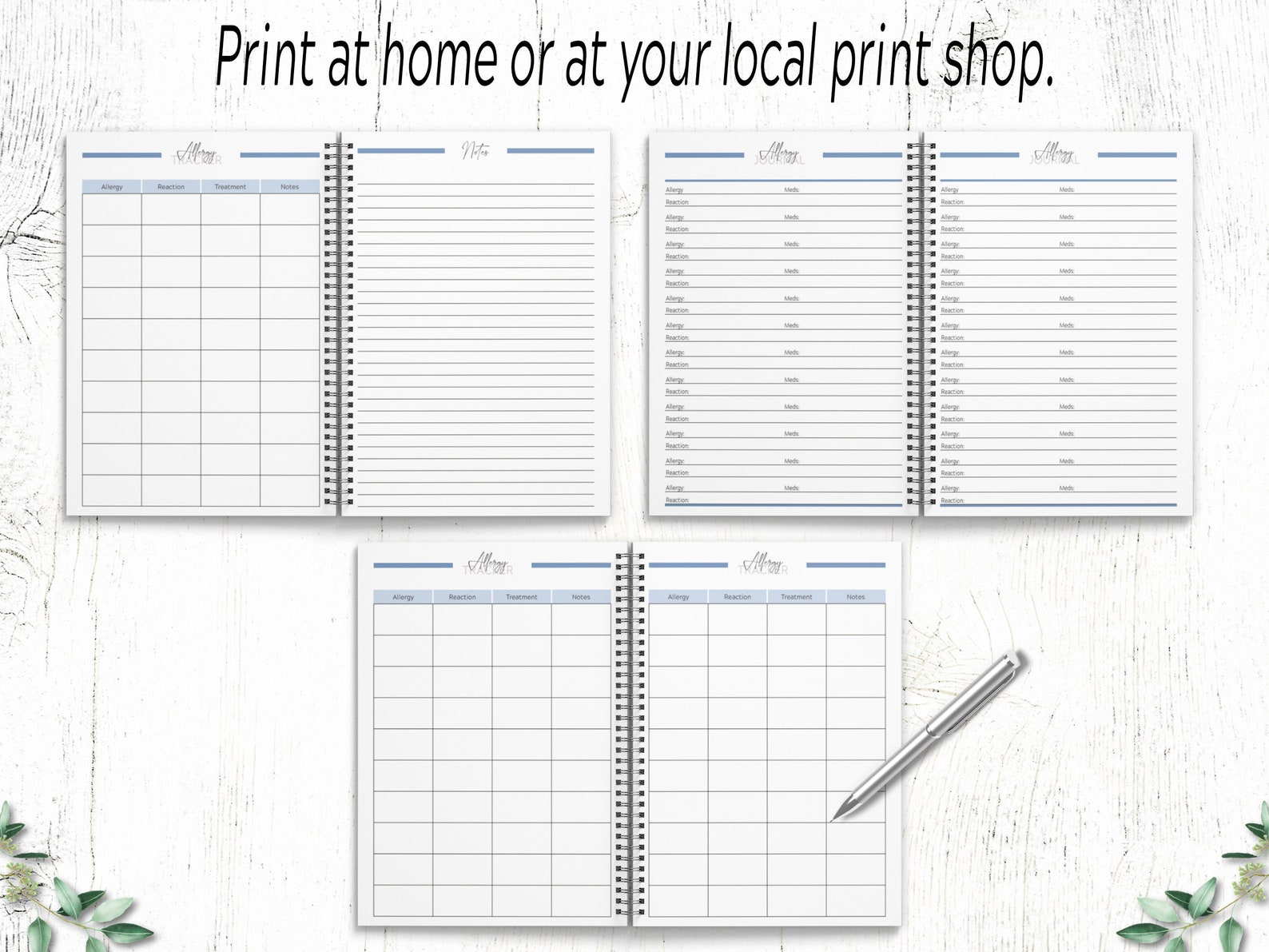 Allergy Log / Printable Allergy List / Allergy Tracker Templates for ...