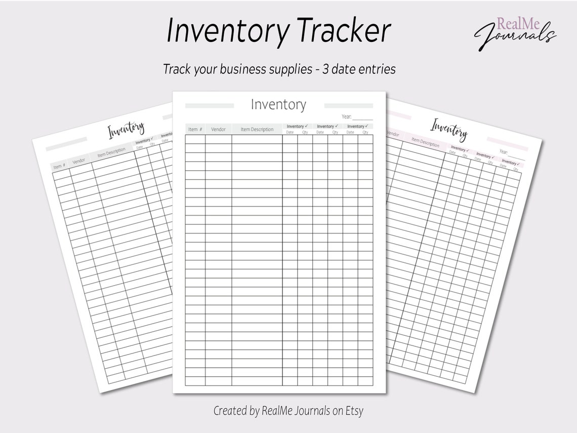 Printable Inventory Template / Inventory Management Trackers ...
