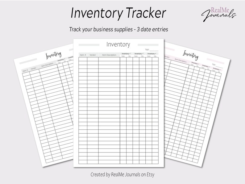 Printable Inventory Template / Inventory Management Trackers ...