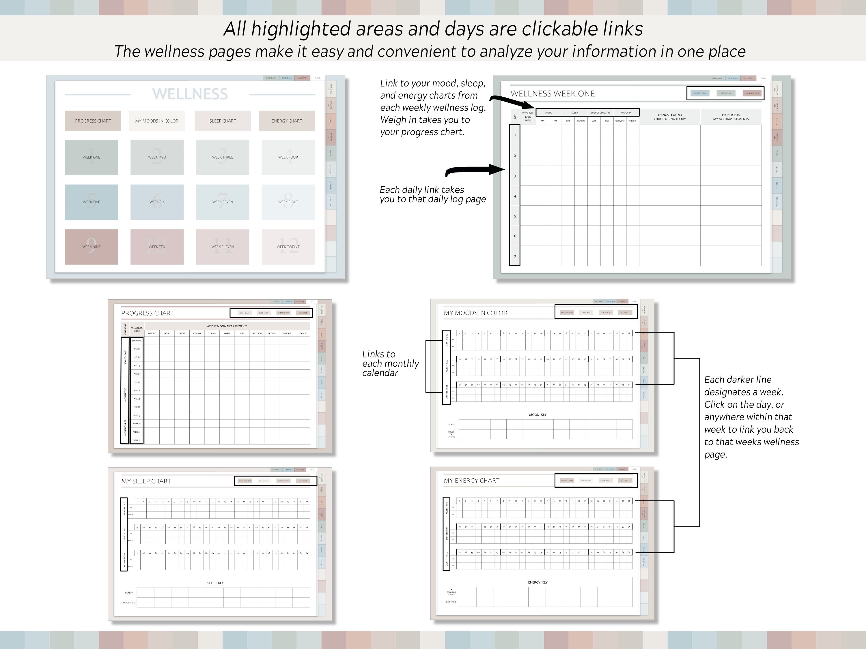 Digital Fitness Planner Goodnotes / 12 Week Digital Workout Tracker ...