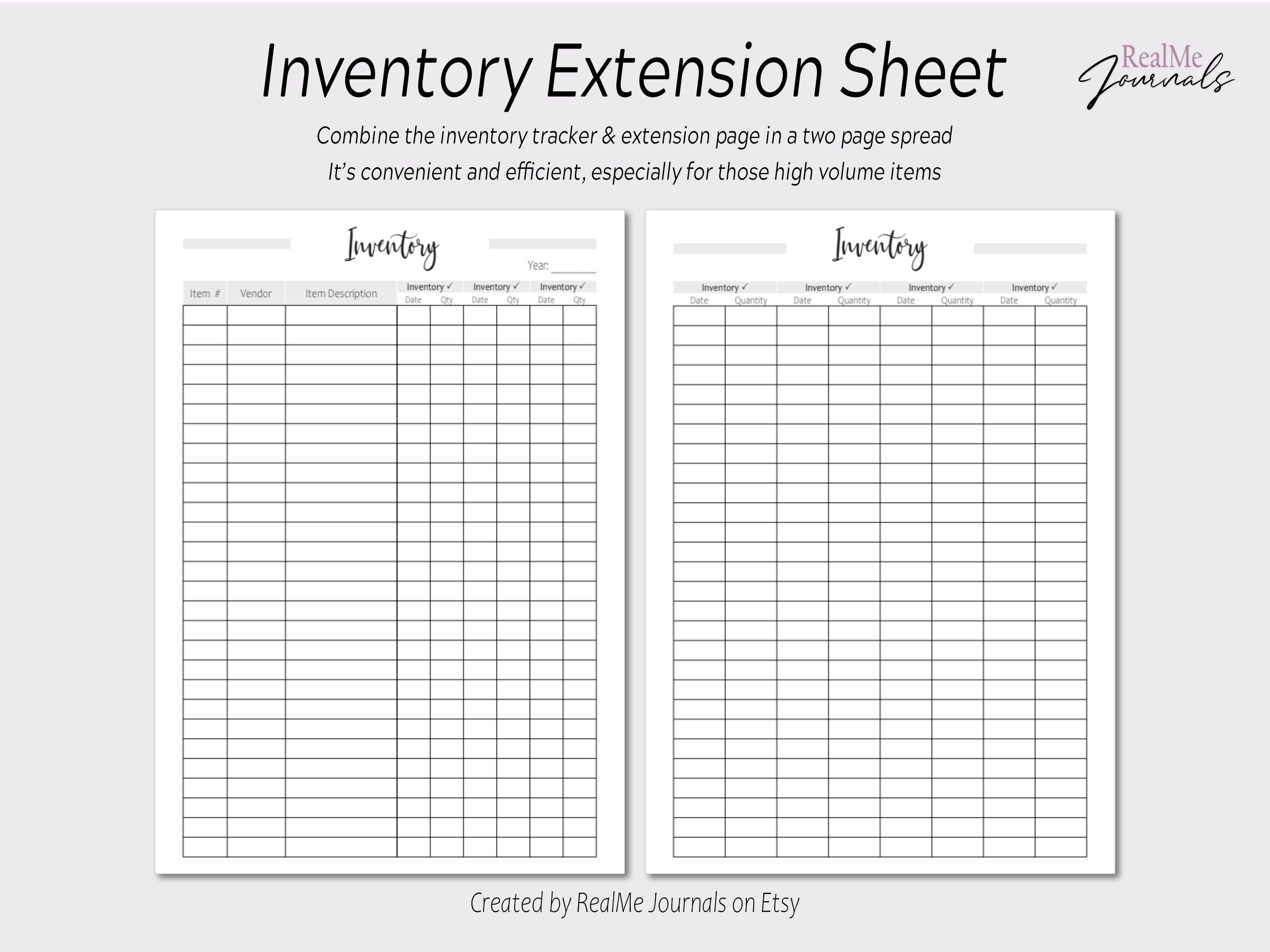 Printable Inventory Template / Inventory Management Trackers ...