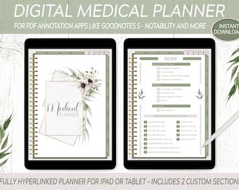 Digital Medical Planner / Digital Health Tracker With 5 Customizable ...