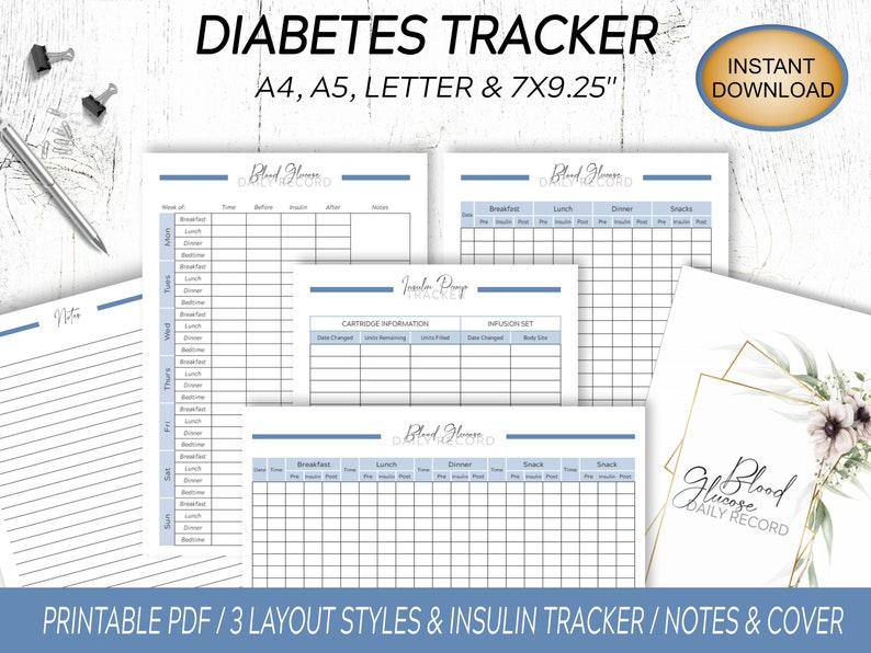 Diabetes Tracker / Printable Diabetes Templates / Diabetes Log With ...