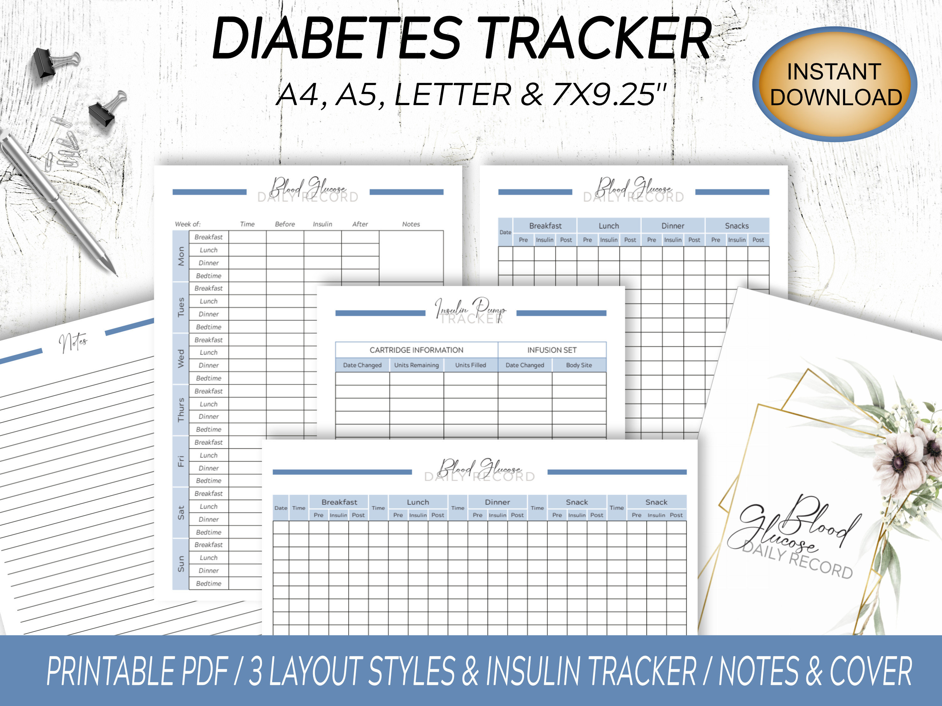 Diabetes Tracker / Printable Diabetes Templates / Diabetes Log With ...