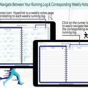 Digital Running Log / 365 Day Running Journal / Marathon Training Calendar, Goals & More / for ...
