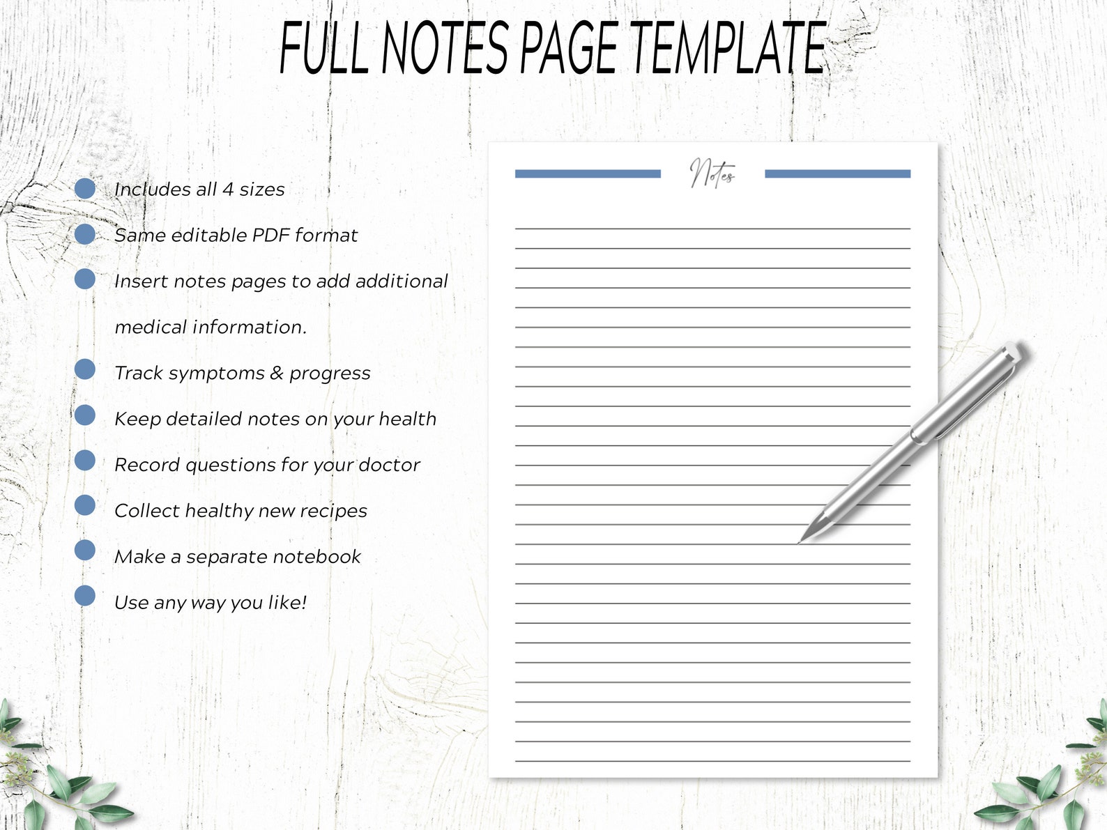 Urgent Care Notes / Printable Emergency Room & Urgent Care Visit ...