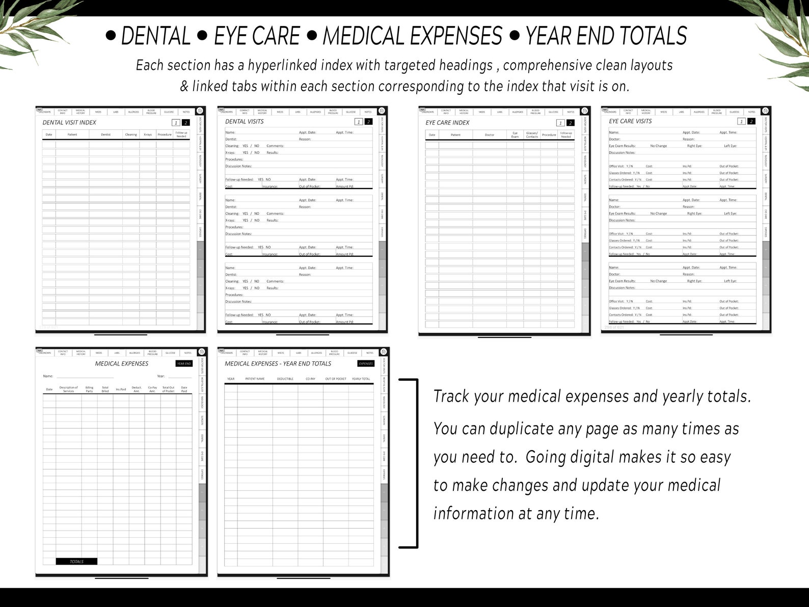 Digital Medical Planner / Digital Health Tracker With 5 - Etsy