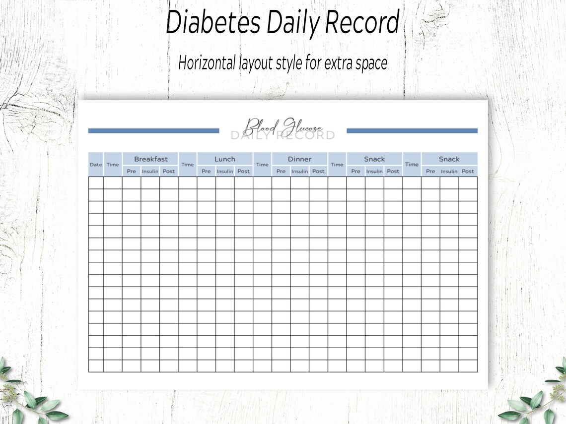 Diabetes Tracker / Printable Diabetes Templates / Diabetes Log With ...