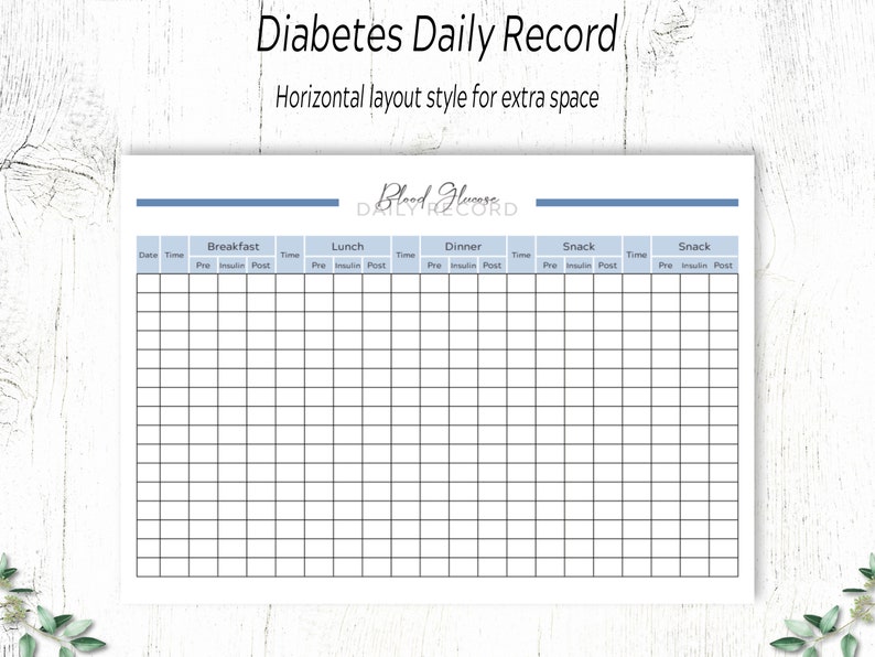 Diabetes Tracker / Printable Diabetes Templates / Diabetes Log With ...