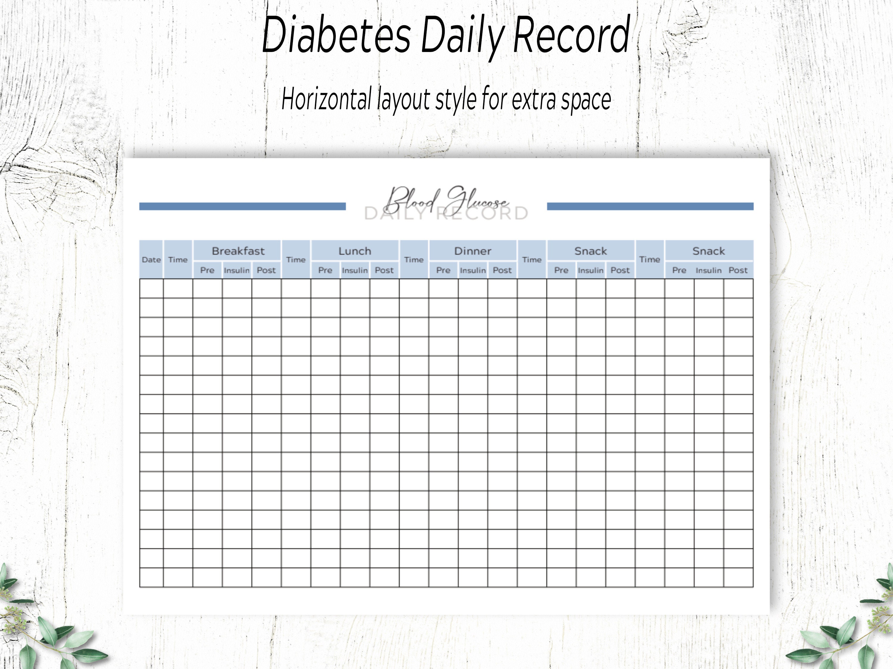 Diabetes Tracker / Printable Diabetes Templates / Diabetes Log With ...