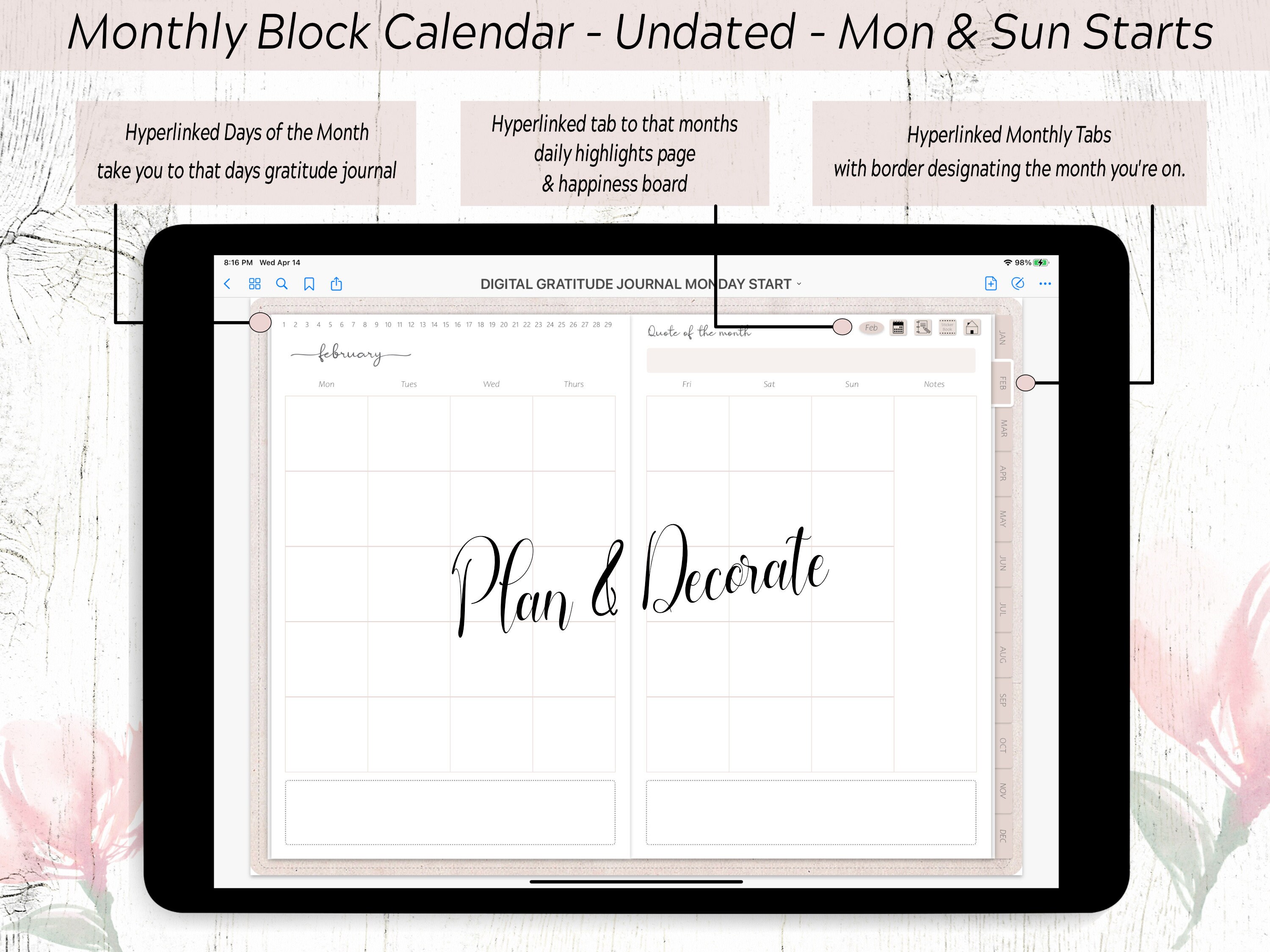 Digital Gratitude Journal With Prompts, Daily Reflection Journal for ...