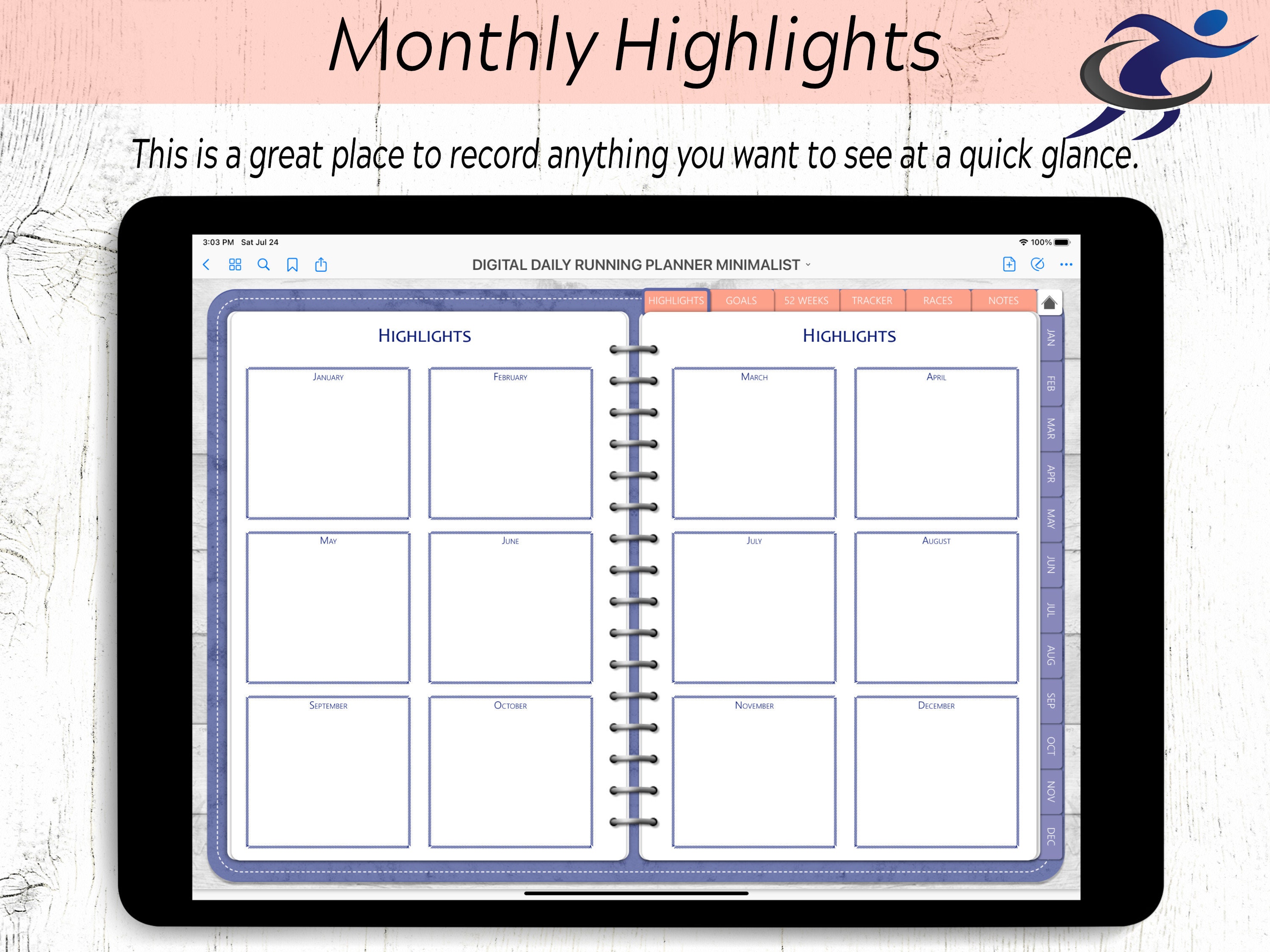 Digital Running Planner / 365 Day Running Journal / Marathon - Etsy