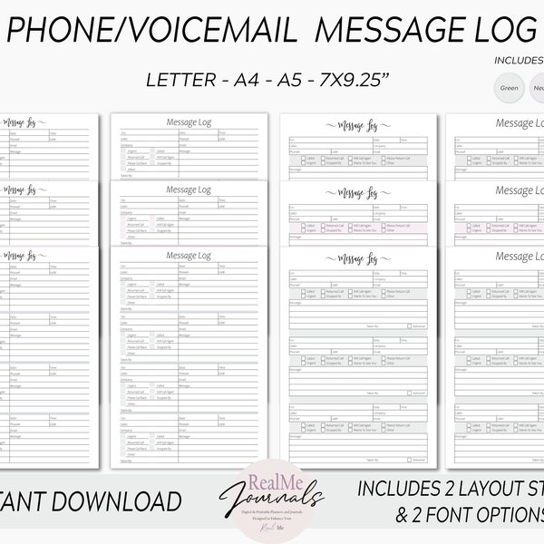 Printable Phone Message Template - Etsy