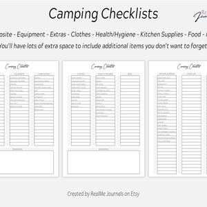 Camping Journal Printable Templates: RV Trip Planner (digital Download ...