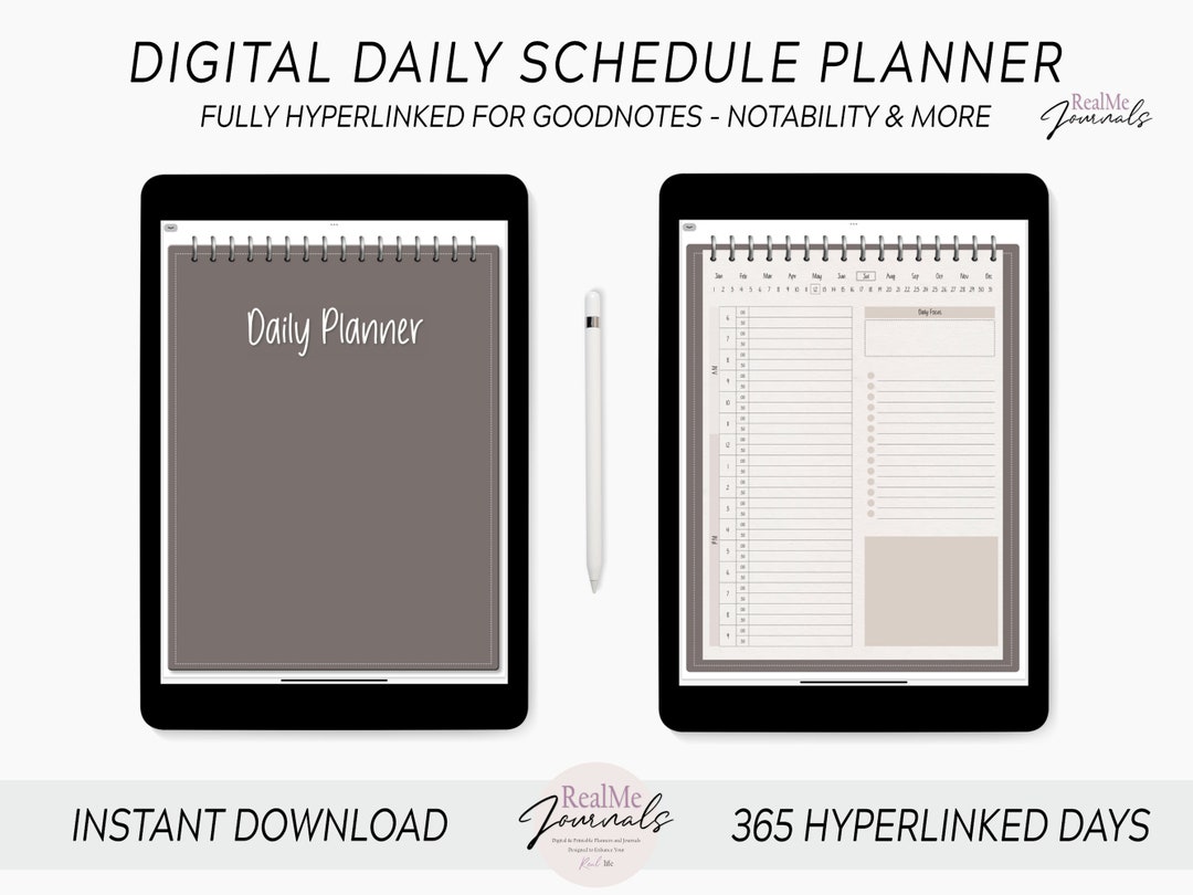 Digital Daily Planner / Digital Daily Schedule / Hourly Planner & to Do ...