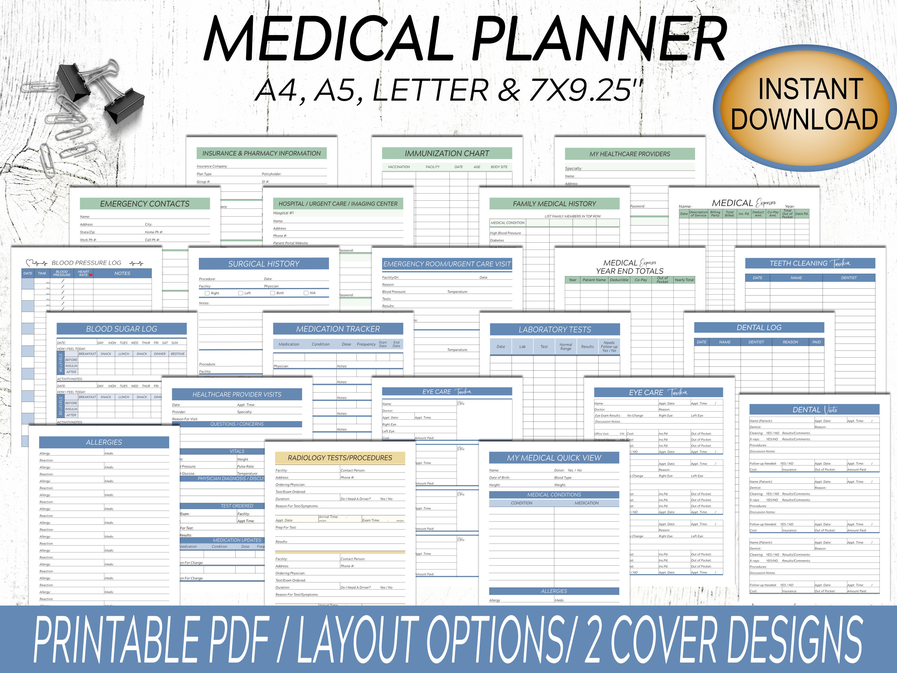 Medical Planner / Medical Printables / Healthcare Planner / | Etsy
