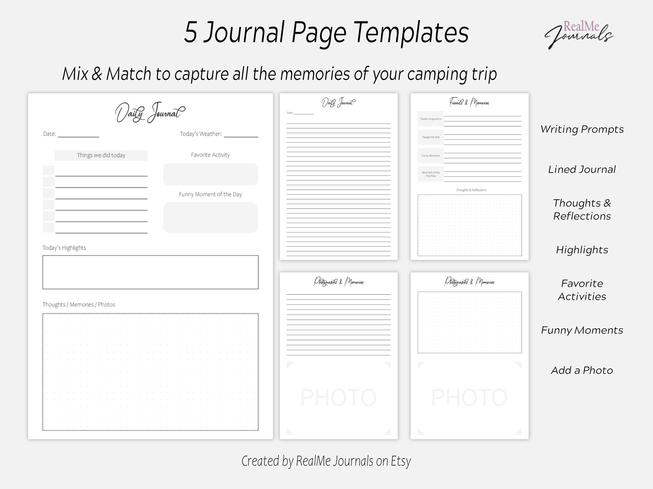 Camping Journal Printable Templates: RV Trip Planner (digital Download ...