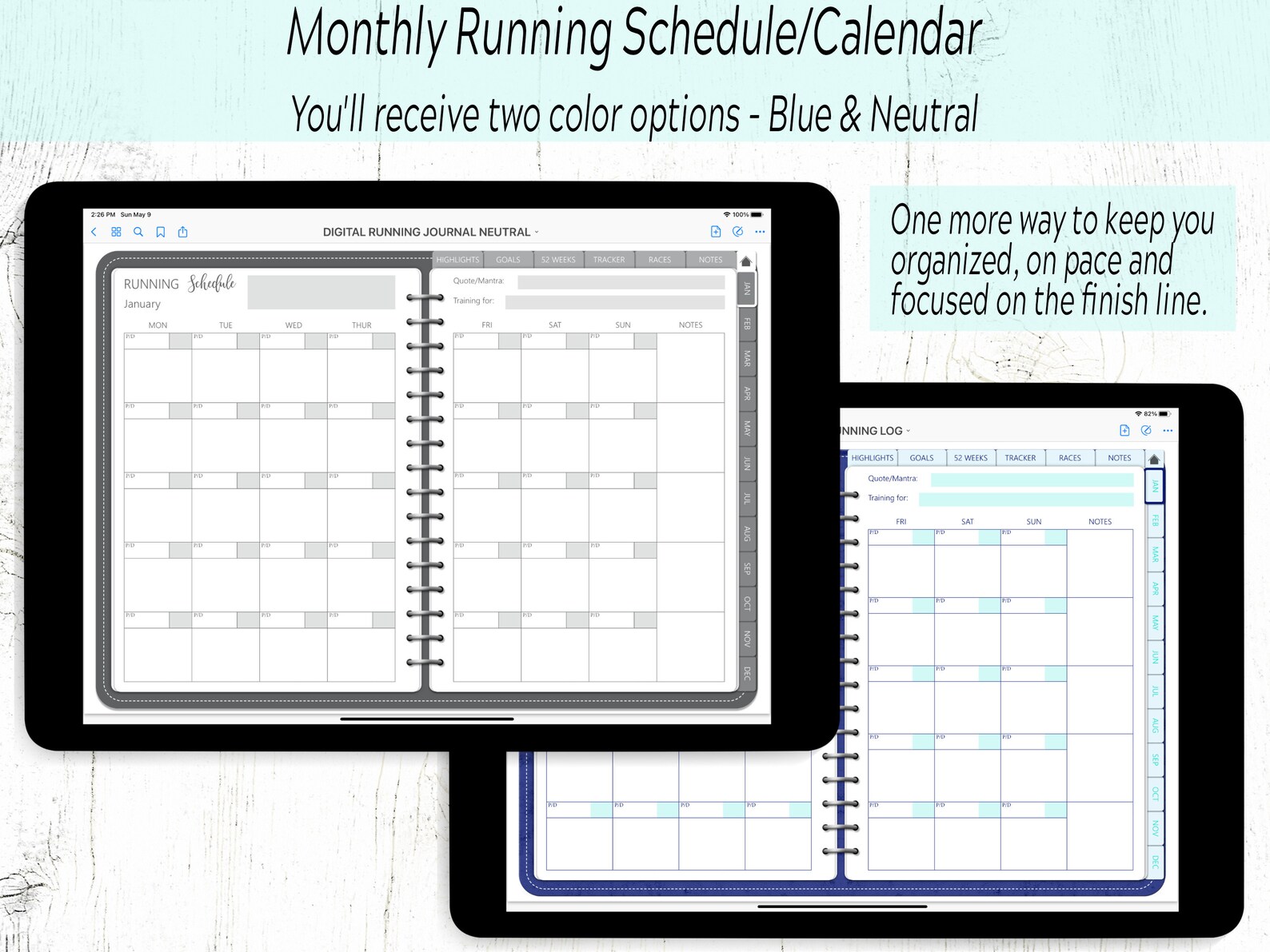Digital Running Log: 365 Day Journal for Goodnotes & Notability (PDF ...