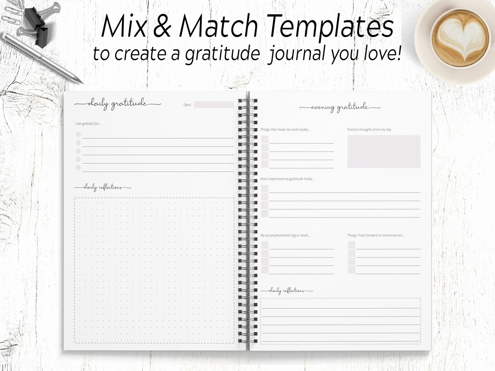 Daily Gratitude Journal / Morning Evening & Daily Gratitude Printables ...